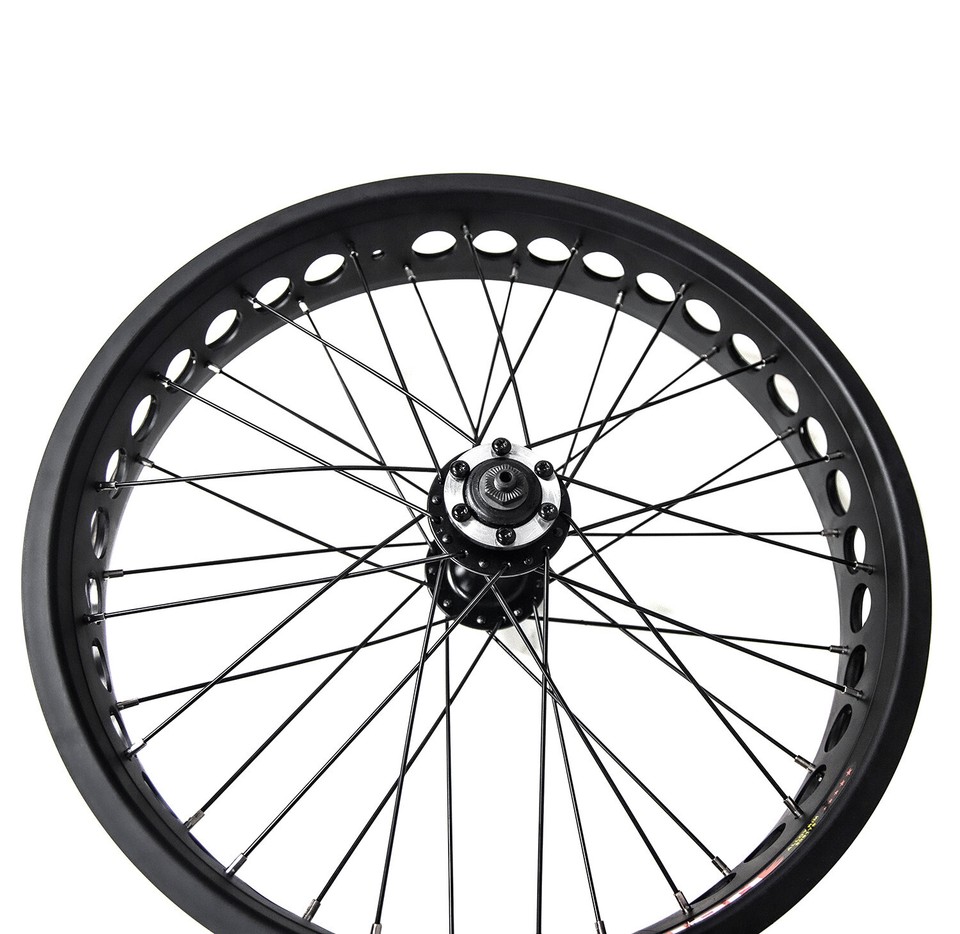 26x4 Front Wheel Set for Fat Tire Ebike and Bike Inc Rim Spokes and ...