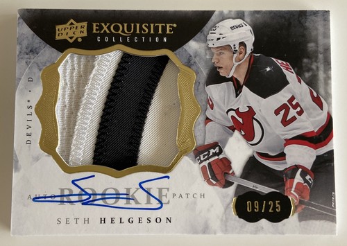 NHL Card-Seth Helgeson-Auto Rookie Patch xx/25-Exquisite 2014-15-Devils ...
