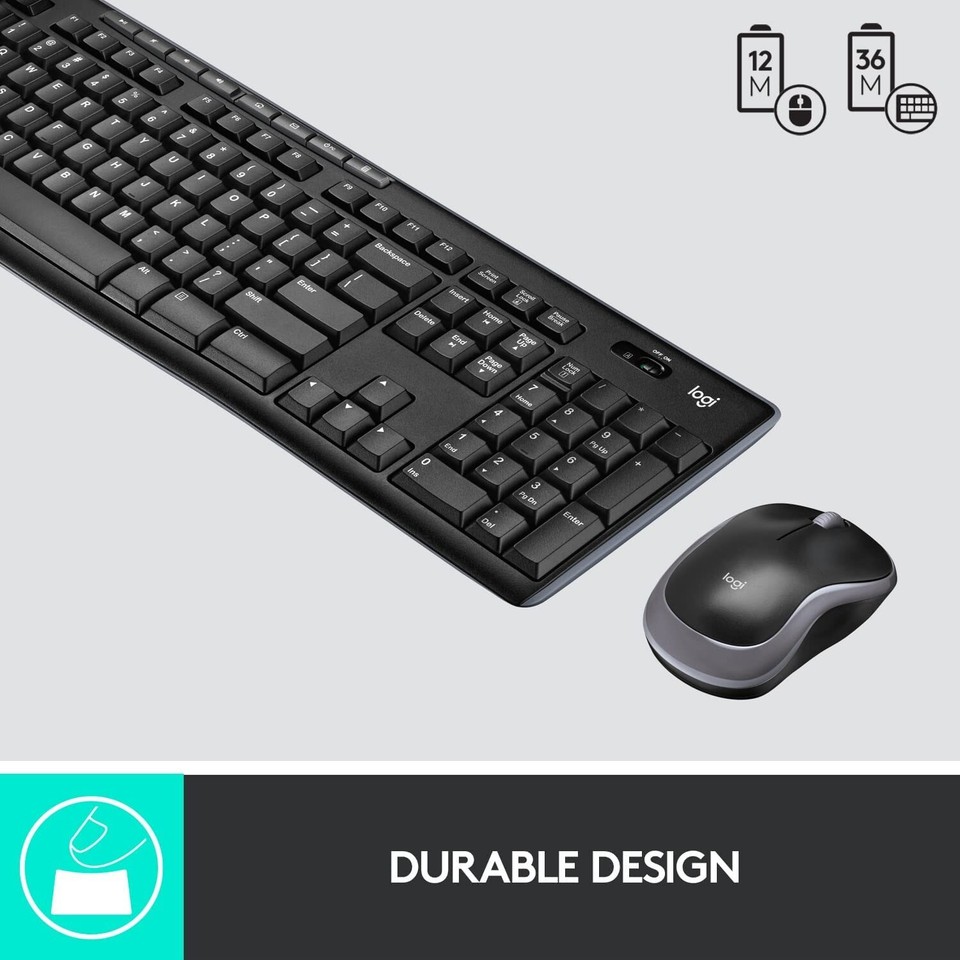 Logitech MK270 Full-size Wireless 2.4G Membrane Keyboard and Mouse ...