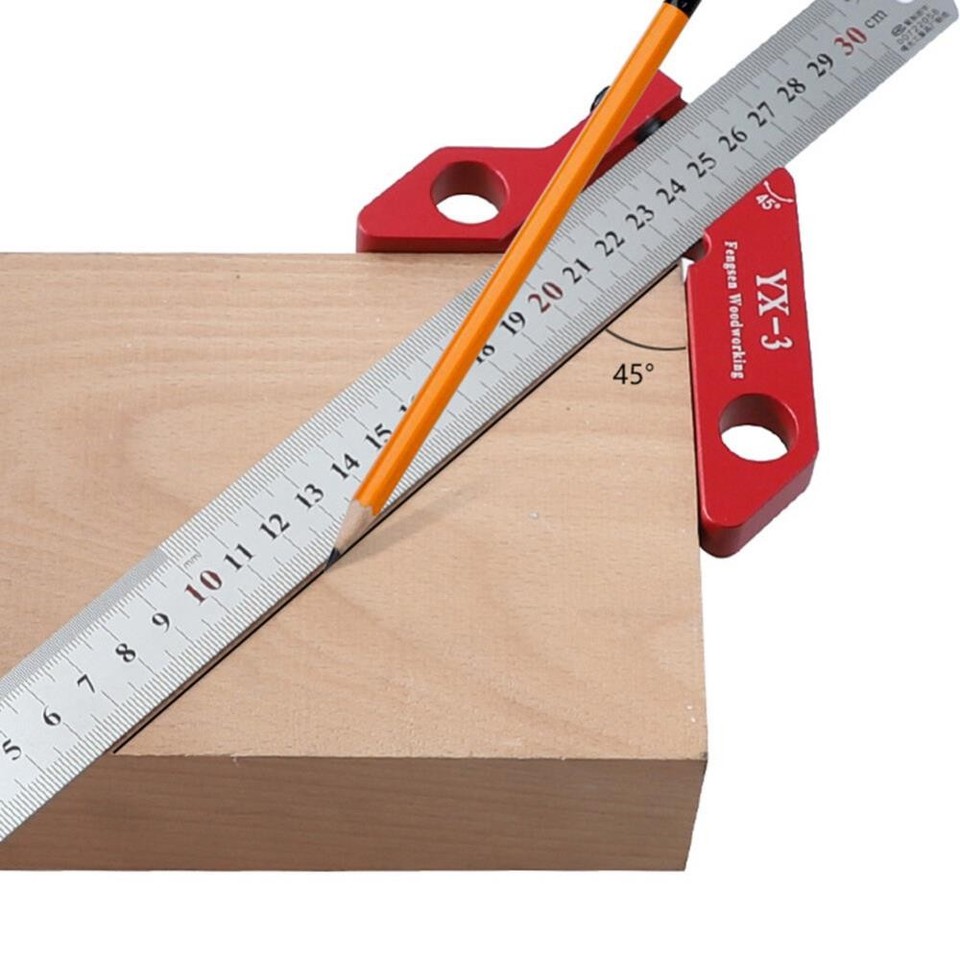 Woodworking Scriber Center Scribing Ruler 45°/90° Right Angle Auxiliary ...