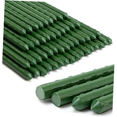 Garden Stakes 48'' Plant Sticks, 50PCS Plastic Coated Steel 4ft Plant ...