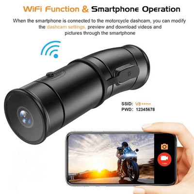 Motorcycle Helmet Dash Cam WiFi Front&Rear Dual Fisheye Lens Camera ...