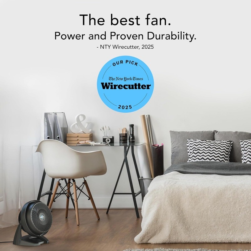 Mid-Size Whole Room Air Circulator Fan for Home, 3 Speed Settings ...