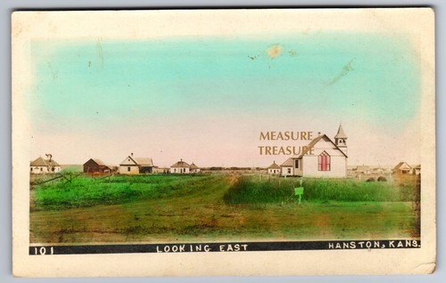 1919 RPPC HANSTON, KS KANSAS, HAND COLORED, TO COOK, BUSHTON PHOTO ...
