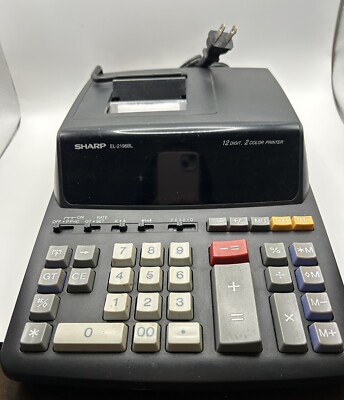 Sharp EL-2196BL 12-Digit Desktop Printing Calculator, Black | eBay