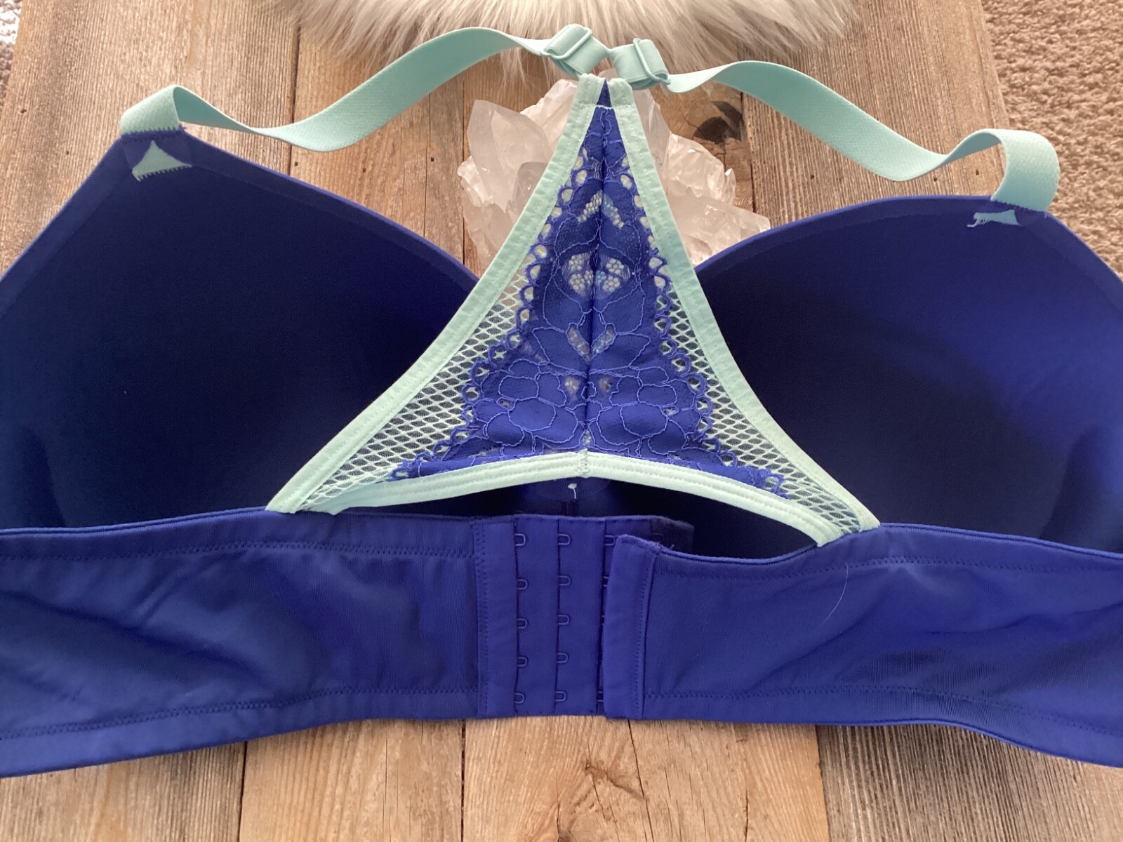 Cacique Lane Bryant Wireless Lace Back Bra - Gem