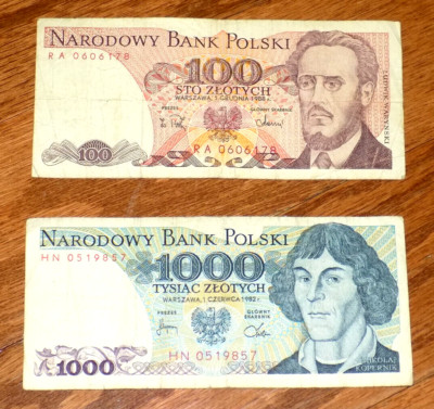 Narodowy Bank Polski 1000 Poland 1982 + 1988 100 ZLOTYCH Polish ...