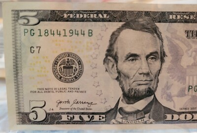 5 dollar bill fancy serial number Centennial Bill Death Note Tombstone ...