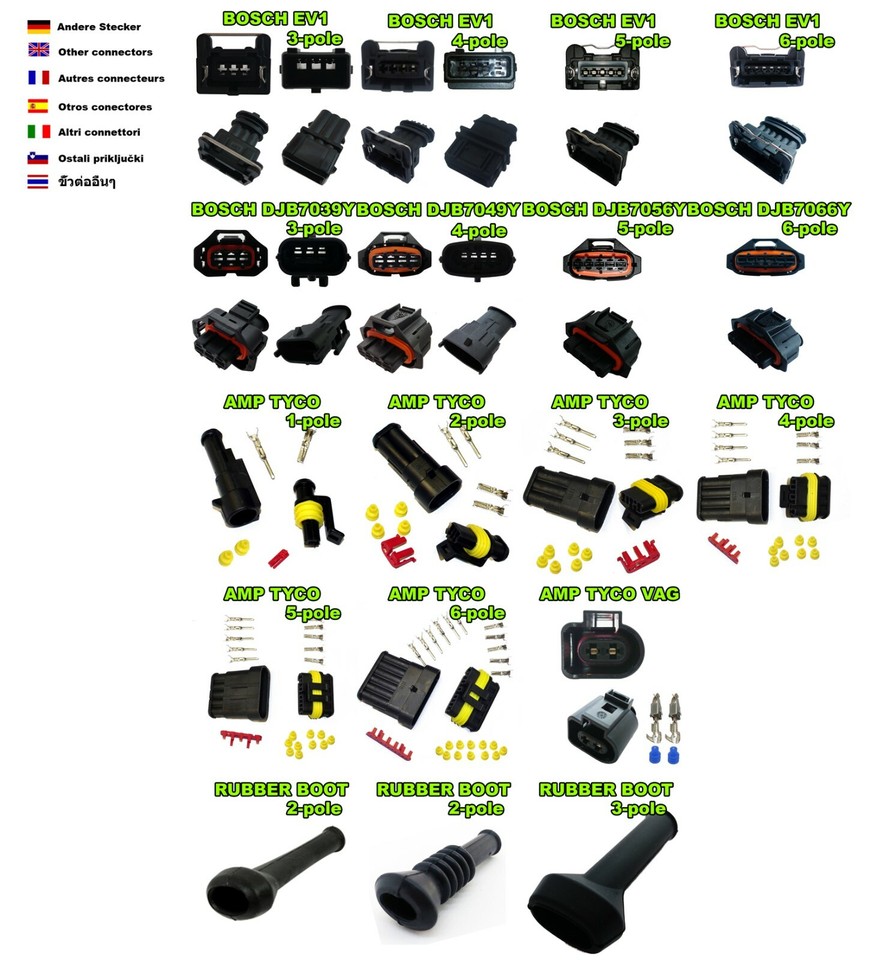 Nippon Denso Fuel Injector Connectors Male Injector plug tuning 90980 ...