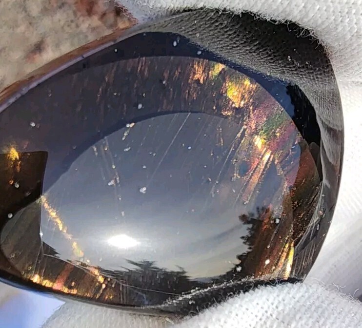 FIRE OBSIDIAN Rare From Glass Butte Oregon Beautiful High Quality Cab ...