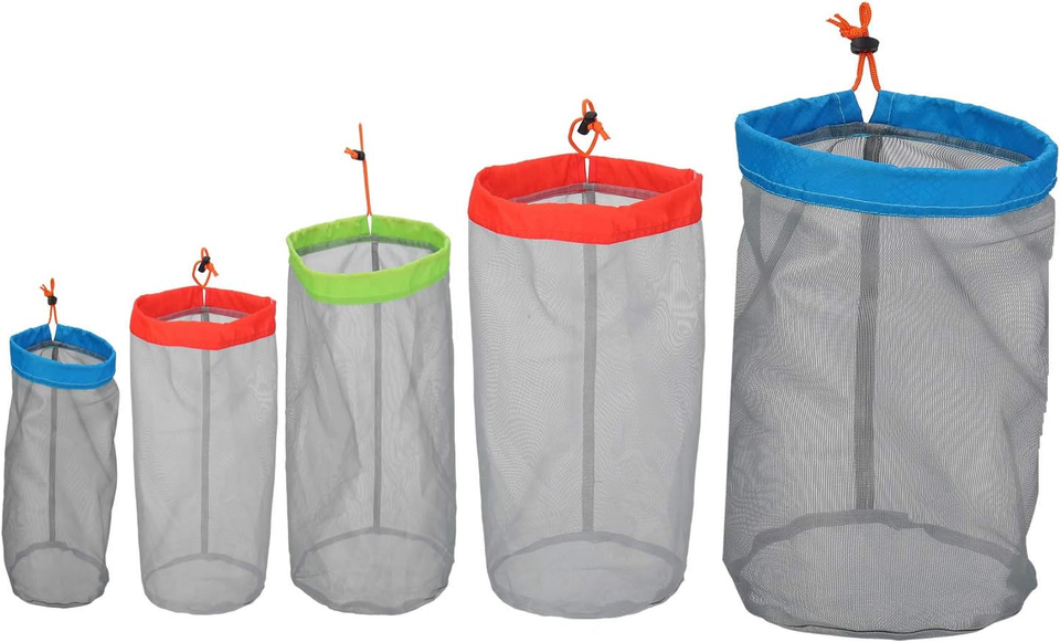 Small to Xxlarge 5 Pcs Drawstring Mesh Stuff Sack, Ditty Bags Storage ...