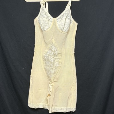 VtG Sears Adapt a fit Ivory Pinup Corset Full body Girdle Garters 34B ...