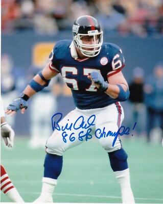 BILLY ARD NEW YORK GIANTS 1986 SB CHAMPS ACTION SIGNED 8x10 | eBay