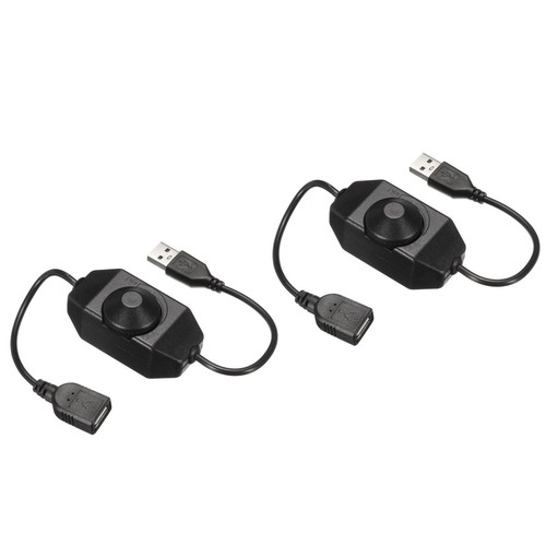 2pcs 5V USB PWM Rotary Inline Dimmer Switch for LED Strips Lights Black ...