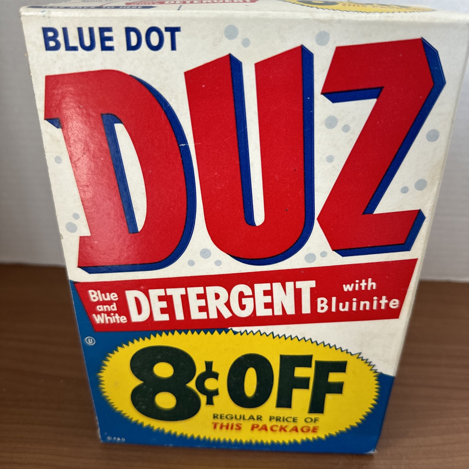 RARE Unopened Duz Detergent Blue Dot Bluinite 8 Cent Off 1 LB 3 3/4 OZ ...