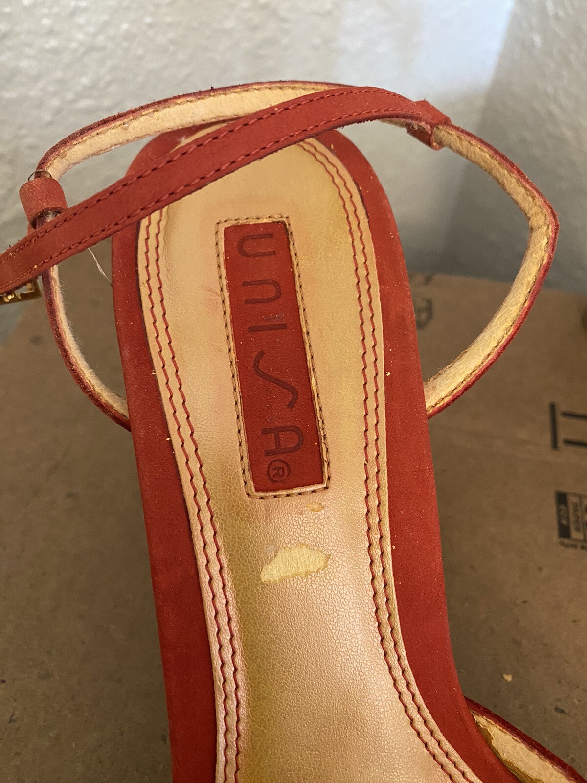 Unisa red suede strappy heels Size 7 Women Shoe | eBay