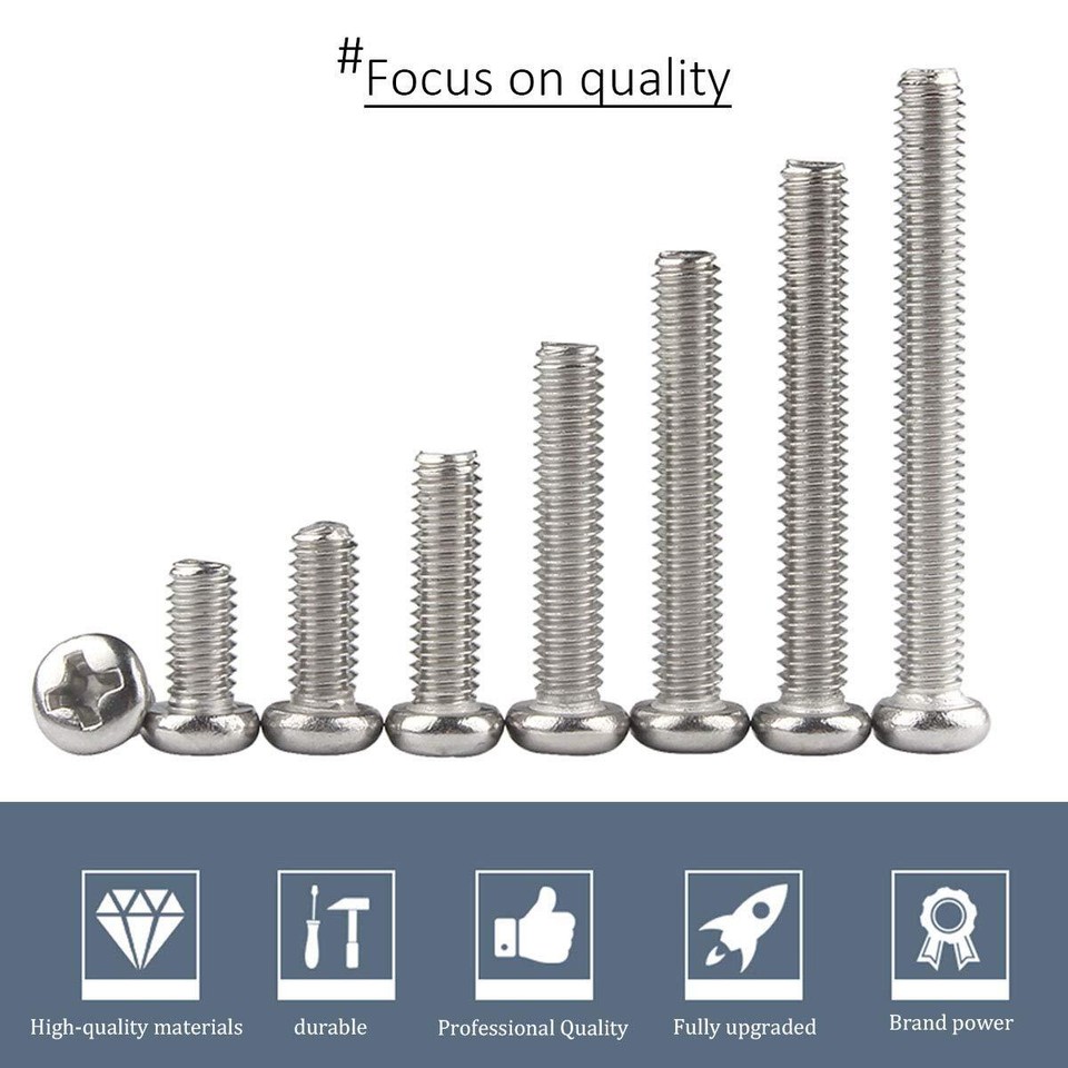 M2-M8 Pan Head Phillips Machine Screws Bolt G316 Marine Grade Stainless ...