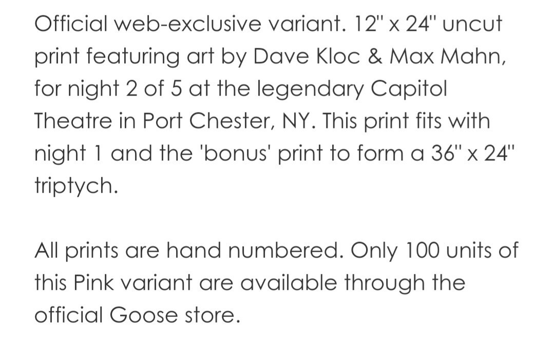 Goose The Band Poster Port Chester, NY - N2 Dave Kloc and Max Mahn xx ...
