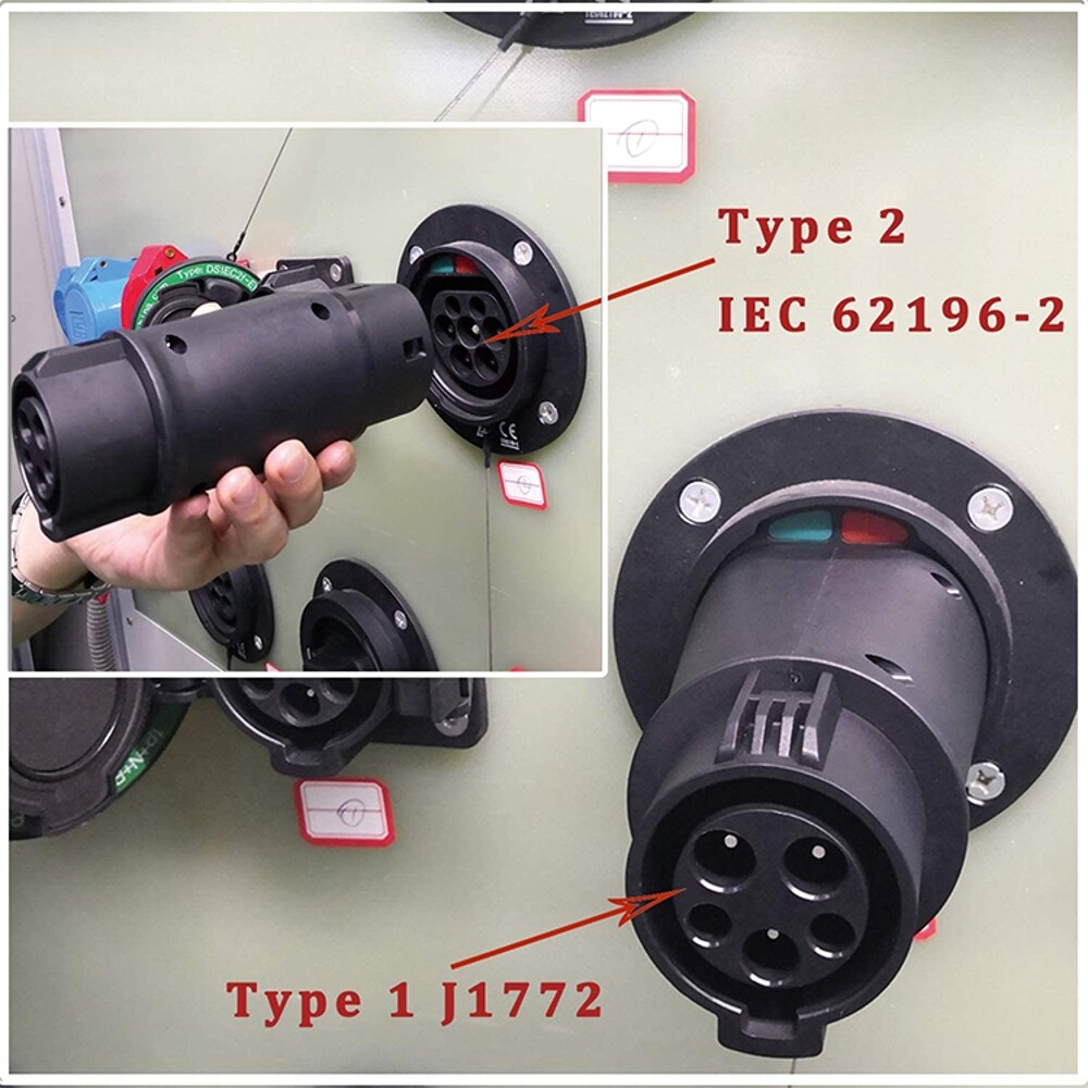 Adapter 32A SAE J1772 to Type 2 IEC 62196 Electric Vehicles Charging ...