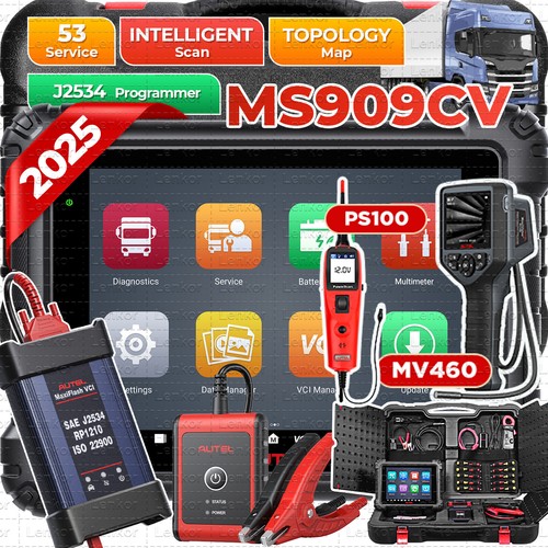 Autel Maxisys MS909CV Diesel Diagnostic Heavy Duty Truck Commercial ...