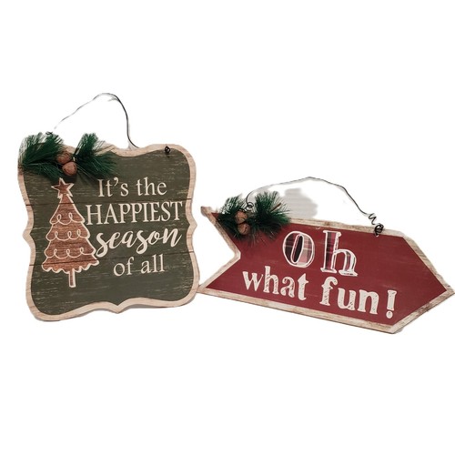 Wooden Christmas Holiday Plaques/ Hanging Signs - Choose Design NEW | eBay