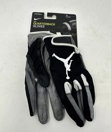 NEW NIKE JORDAN QUARTERBACK GLOVES PLAYER ISSUE BLACK GREY WHITE CV7987 ...
