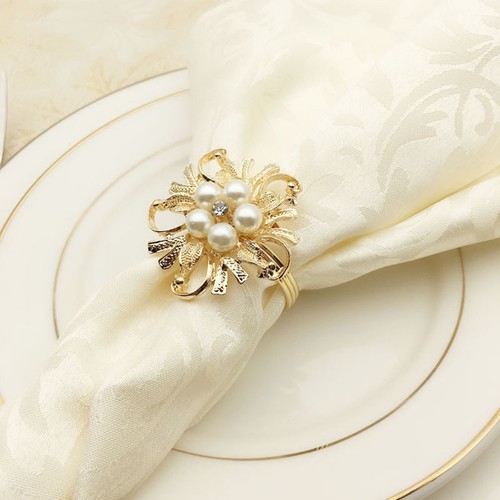 3 Pcs Table Decorations Gold Semicircle Metal Napkin Buckles Holders ...