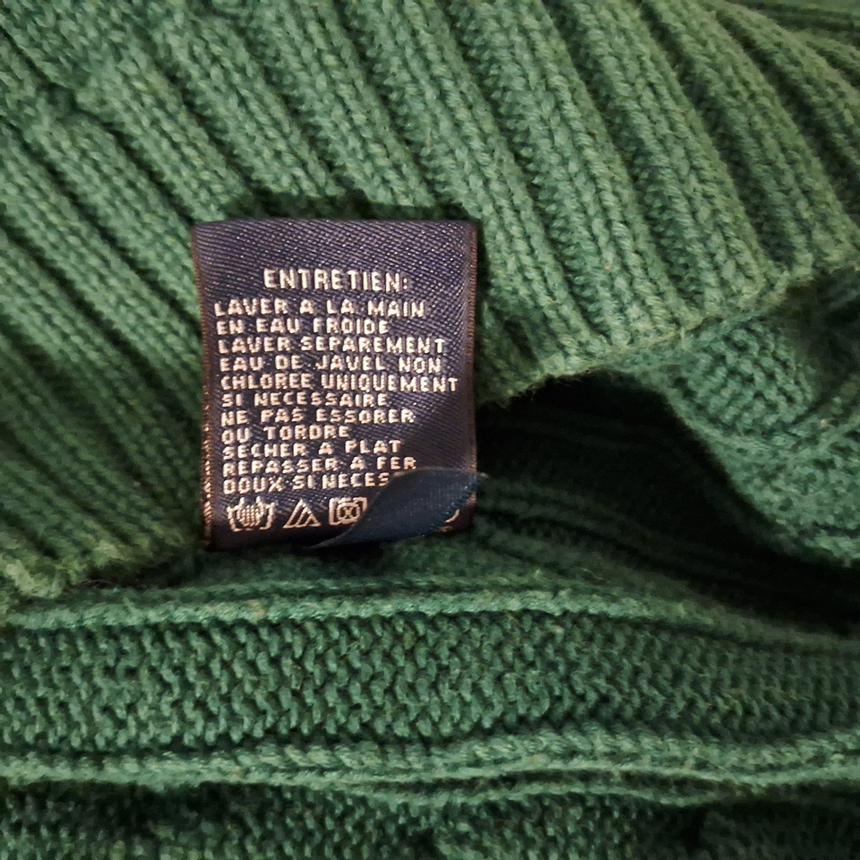 Polo Ralph Lauren Sweater Womens Medium Green Cable Knit Pony Logo | eBay
