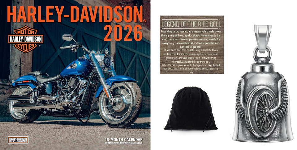 2026 Harley-Davidson Wall Calendar 12x12 & BIKER BELL Winged Guardian ...