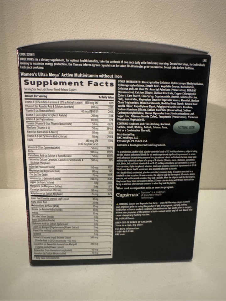 GNC AMP Women's Ripped Vitapak Program Advanced Muscle Support Exp 7/ ...