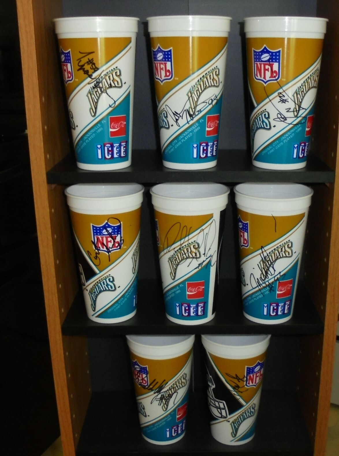 NFL Jacksonville Jaguars Football Team Players Signed 1997 Icee Drink ...