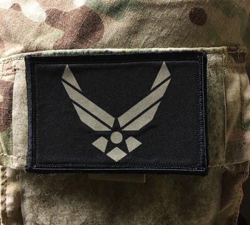 Air Force Logo Subdued Morale Patch Tactical Military USA Hook Badge Army | eBay