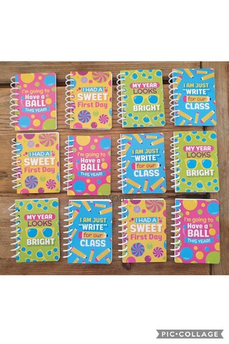 12 x First Day of School Spiral Notebooks Notepads Party Favours ...