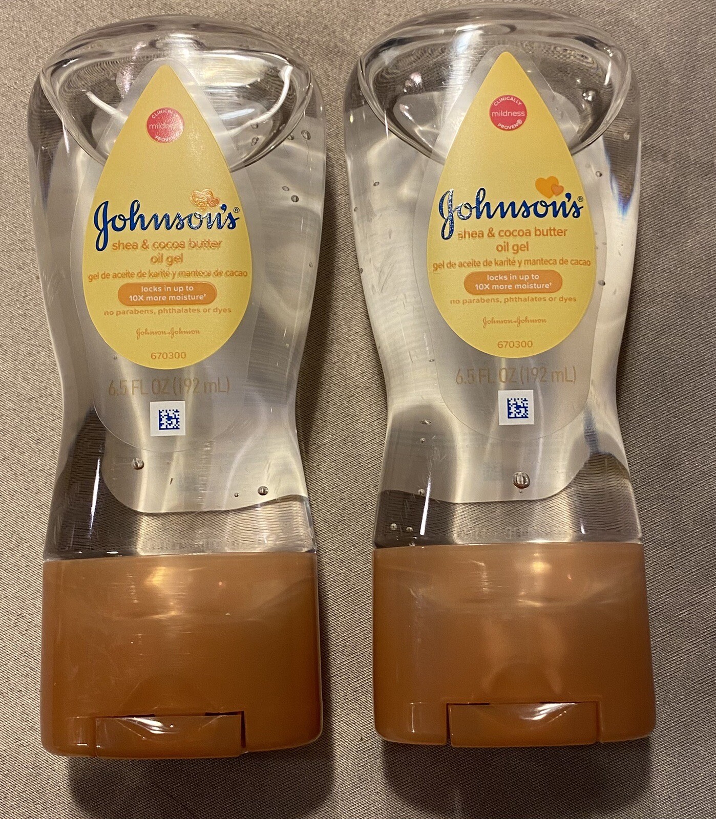 Johnson's J&J Shea & Cocoa Butter Oil Gel 6.5 fl oz Lot Of 2 Sealed New ...