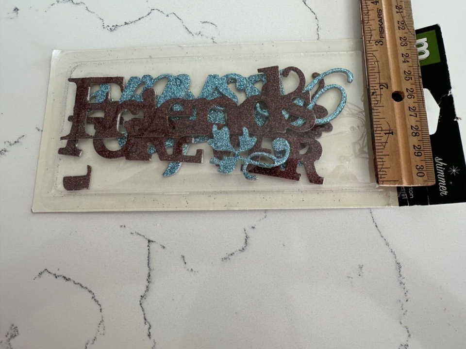 Making Memories 8 Shimmer Chipboard Words ~ Friendship ~ Scrapbooking ...