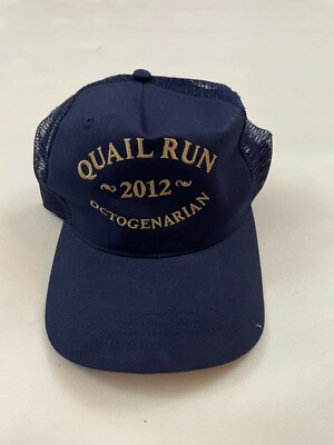 Quail Run 2012 Octogenarian Blue Logo Trucker Hat Cap Adjustable One ...