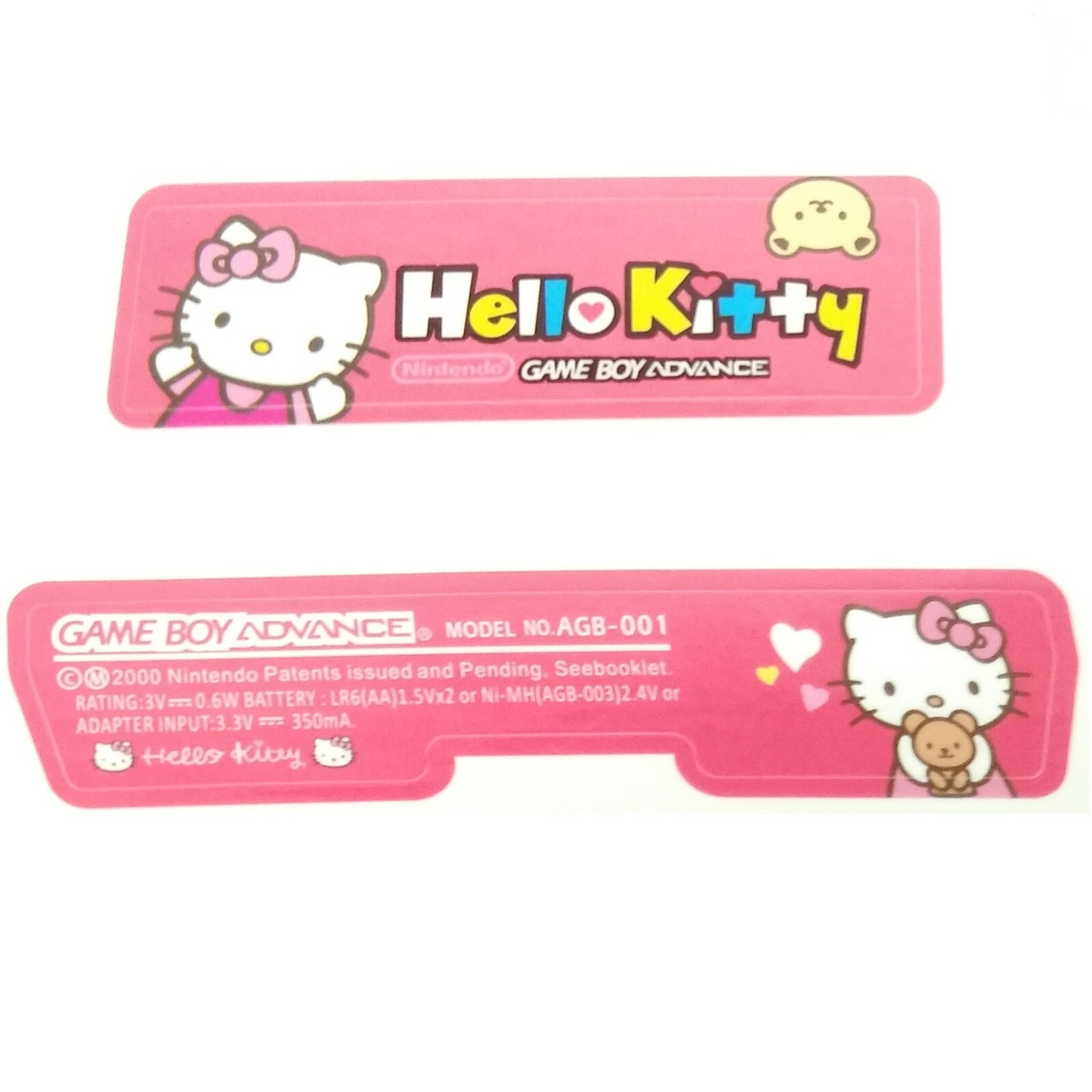 GBA Game Boy Advance AGB-001 Console Back Sticker Set of 2 PICK YOUR ...