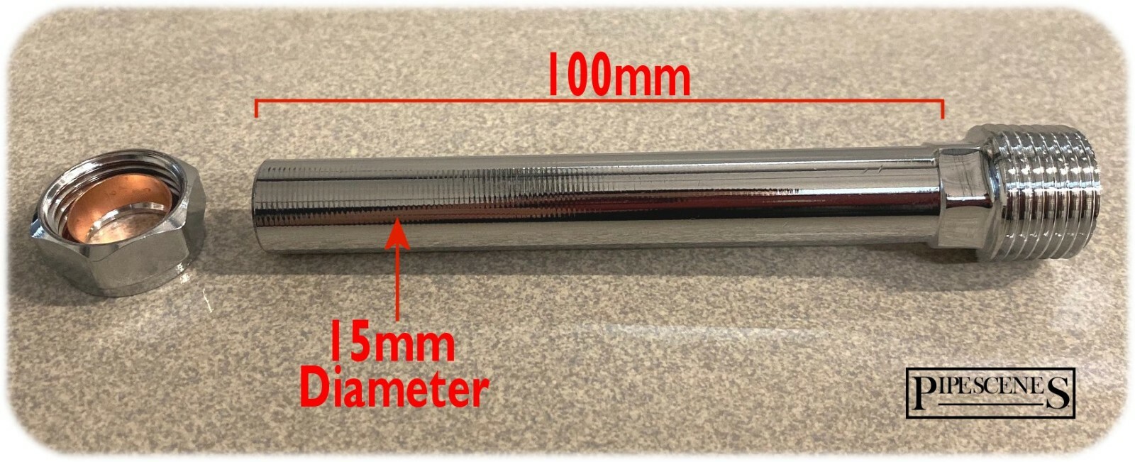 100mm Chrome Radiator Extension Tail - 1/2" TRV | eBay UK