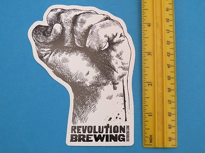 Beer STICKER REVOLUTION Brewing Co Chicago, ILLINOIS Hand Fist Design ...