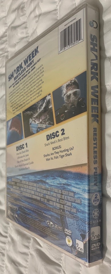 Shark Week Restless Fury DVD Discovery Channel Wildlife 2 Discs Sealed ...