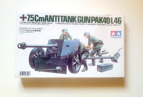 Tamiya 7.5Cm Anti-Tank Gun/Pak40/L46 1/35 Military Miniature 1985 Free ...