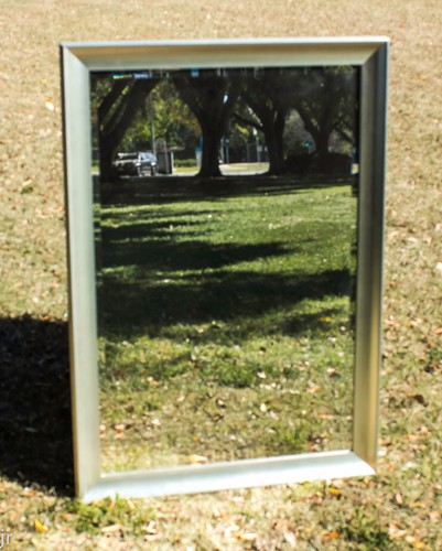 Classic Silver Frame over Wood Large Wall Mirror Bevelled Edge 102cm x ...