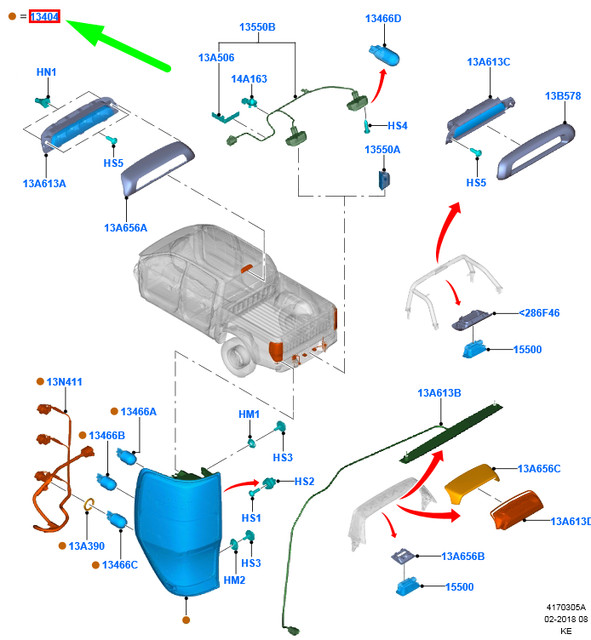 Ford Ranger Mk3 Rear Left Taillight LHD 2319143 Db39-13405-bb Genuine ...