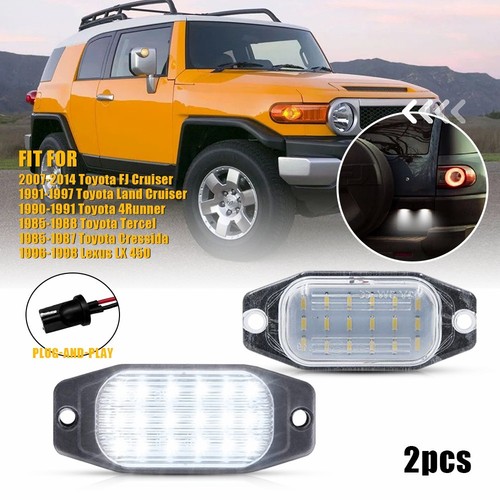 2PCS Chrome LED License Plate Lights for 2007-2014 Toyota FJ Cruiser ...