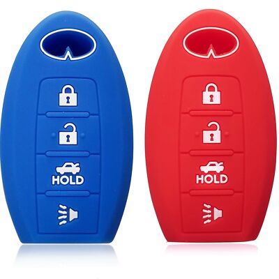2pcs Silicone Rubber Case Protector Fob Cover for Infiniti 4b Smart Key ...