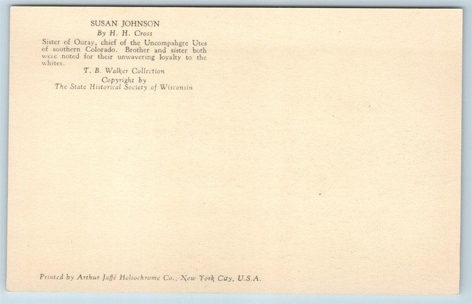 Postcard Native American Indian Susan Johnson Sister Ouray Chief Ute ...