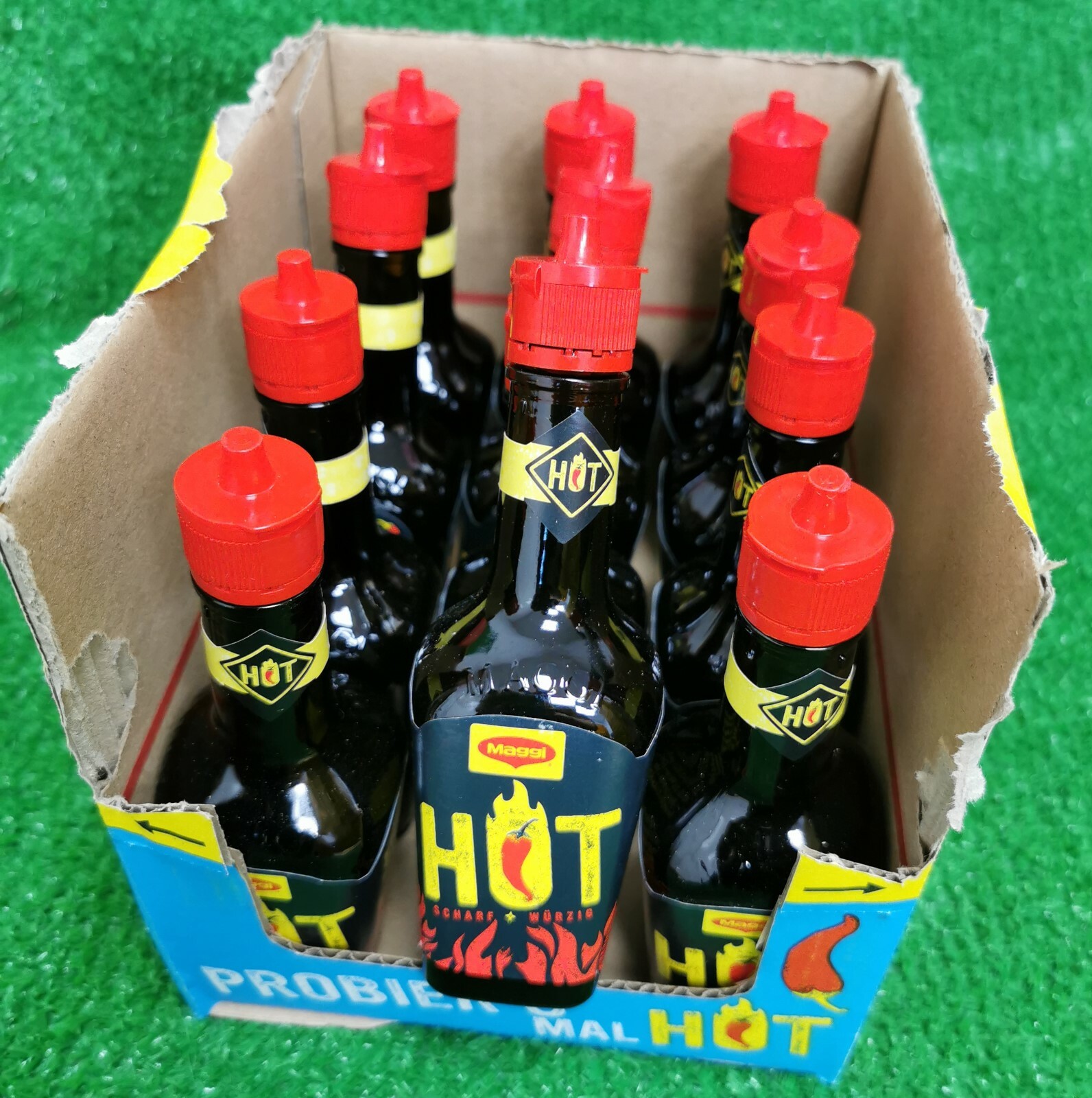 (23,43/l) 12 Flaschen Maggi WÜRZE HOT scharf+ würzig 119ml gratis ...