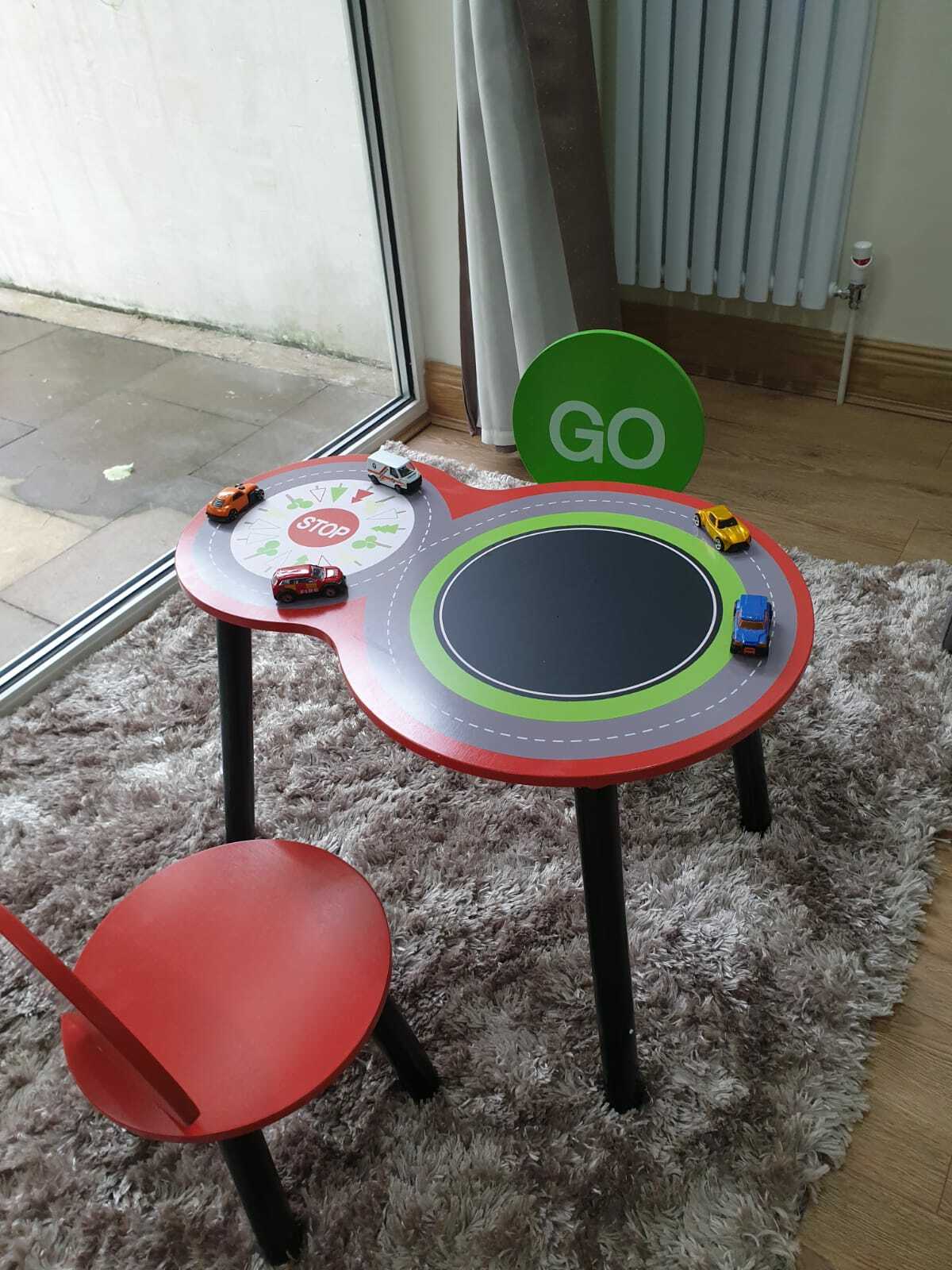 Children Racing Car Table & Chairs for Kids Stop Go kids boys study ...