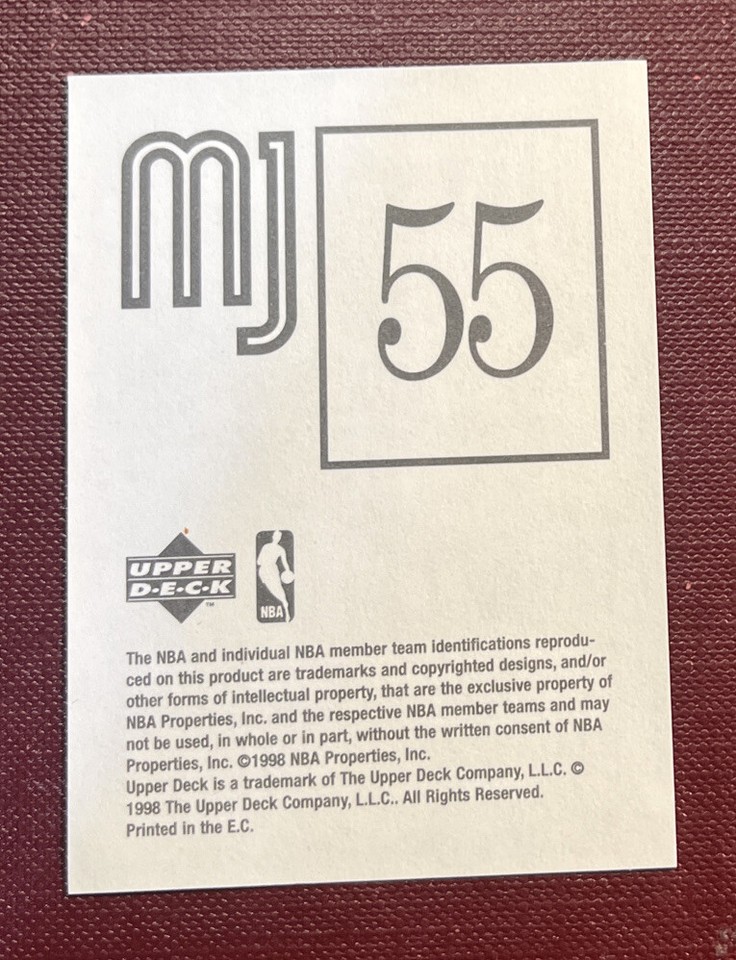 Michael Jordan 1998-99 Upper Deck Sticker #MJ55 (BIGJ’S) | eBay