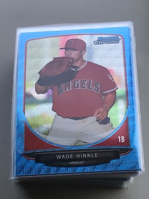 WADE HINKLE 2013 BOWMAN CHROME BLUE WAVE REFRACTOR #BCP57 ANGELS! | eBay